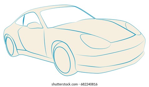 Beige Car Clipart Simple Vector Drawing Stock Vector (Royalty Free ...