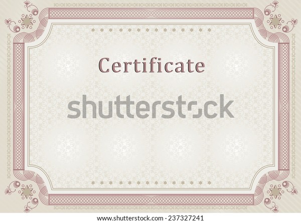 Beige Certificate Ornamental Border Stock Vector (Royalty Free ...