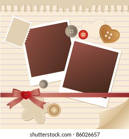 Beige Frame Photos Scrapbook Elements Stock Vector (Royalty Free ...