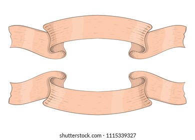 Beige Ribbon Banners Vector 3d Illustration Stock Vector (Royalty Free ...