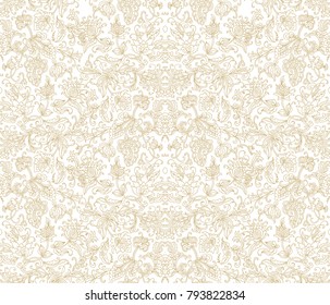 Beige Seamless Vector Floral Pattern On Stock Vector (Royalty Free ...