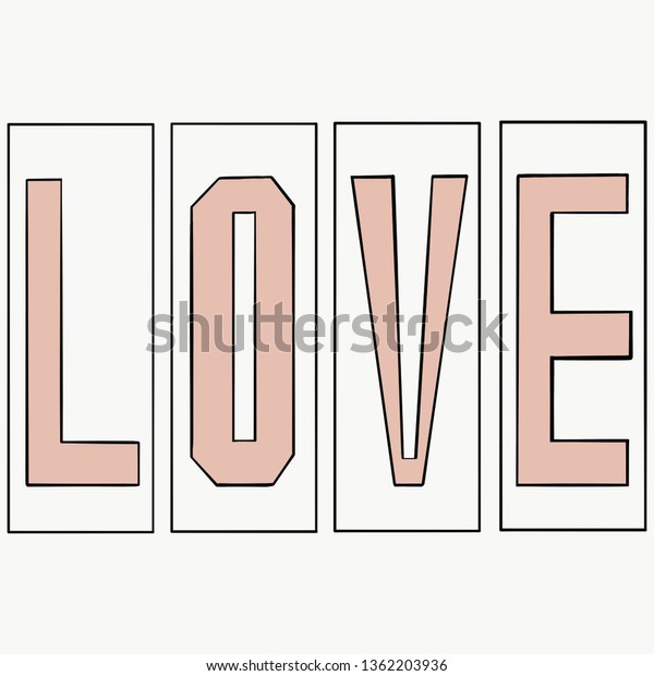 Beige Word Love White Background Vector Stock Vector (Royalty Free ...