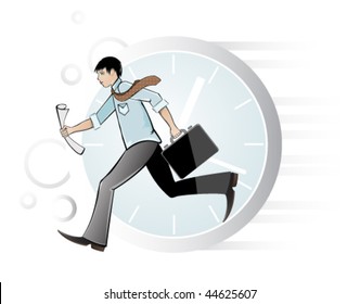 Being Late Man Vector Illustration: vector de stock (libre de regalías ...