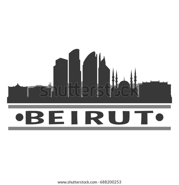 Beirut Skyline Silhouette City Vector Design Stock Vector (Royalty Free ...