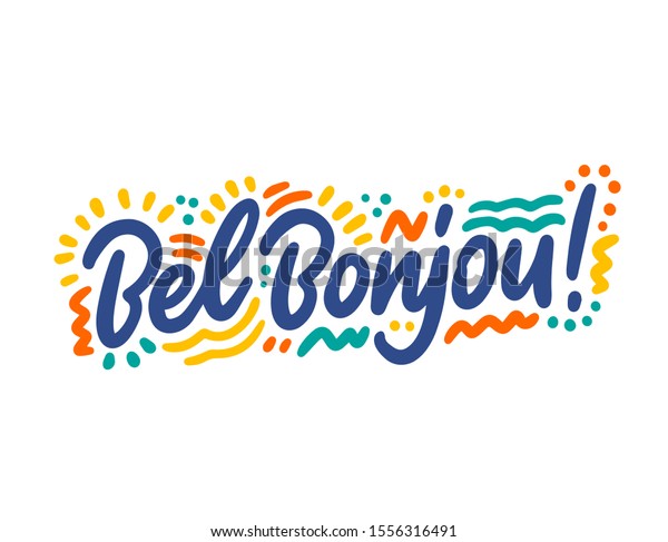 Bel Bonjou Hand Drawn Vector Lettering Stock Vector (Royalty Free ...