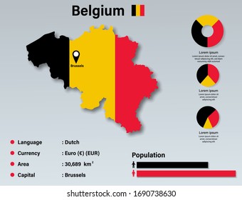 Belgium Infographic Vector Illustration Belgium Statistical Stock ...