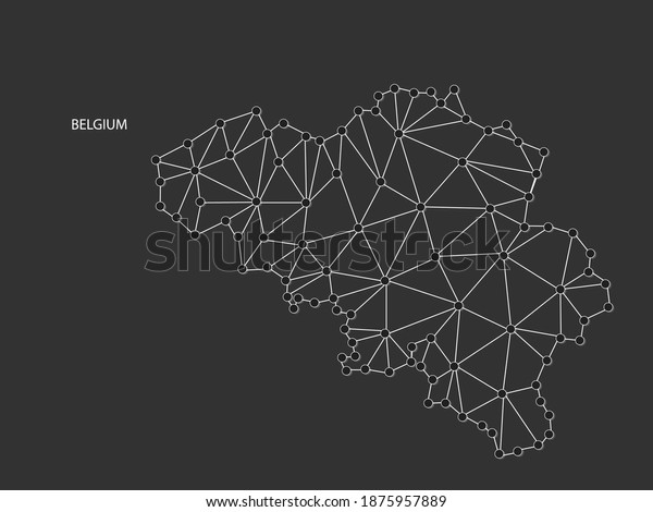 Belgium Map Point Scales On Black Stock Vector (Royalty Free ...