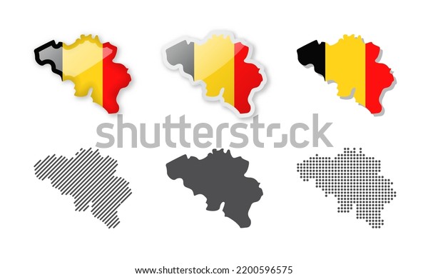 Belgium Maps Collection Six Maps Different Stock Vector (Royalty Free ...