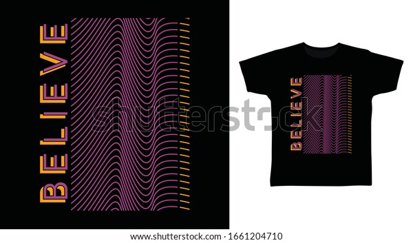 Believe Line Art Design Vector Illustration Stock Vector (Royalty Free ...