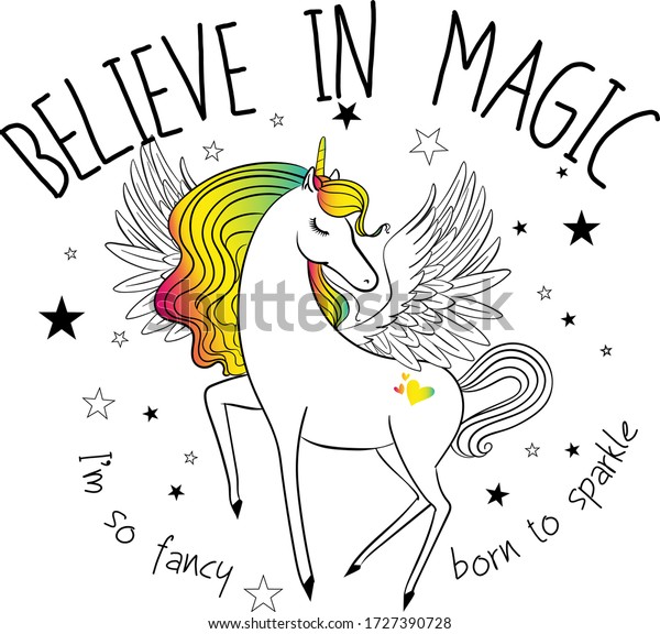 Believe Magic Most Popular Slogan Your Stock Vector (Royalty Free ...