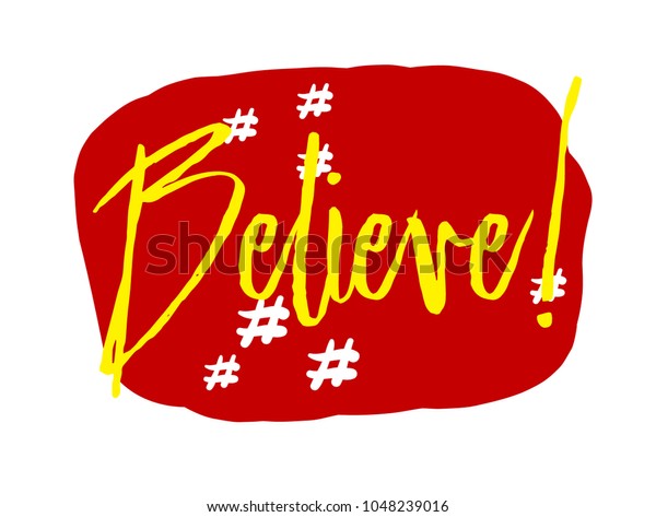 Believe Sign Red Comic Pop Art Stock Vector (Royalty Free) 1048239016