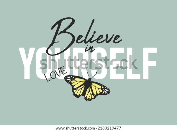 Believe Yourself Vector Design Hand Drawn Stock Vector (Royalty Free ...