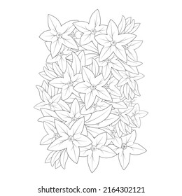 Bell Flower Drawing Coloring Page Doodle Stock Vector (Royalty Free ...