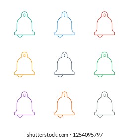 Bell Icon White Background Editable Line Stock Vector (Royalty Free ...