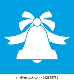 Bell Icon White Isolated On Blue Stock Vector (Royalty Free) 682958791 ...