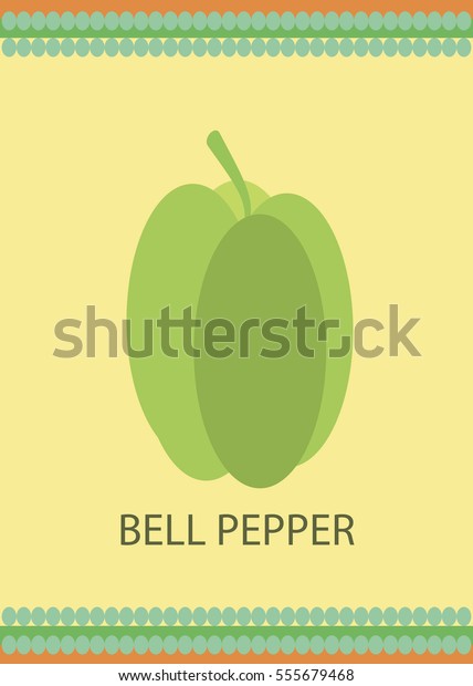 Bell Pepper Card On Yellow Background Stock Vector (Royalty Free ...