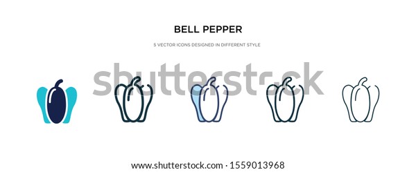 Bell Pepper Icon Different Style Vector Stock Vector (Royalty Free ...
