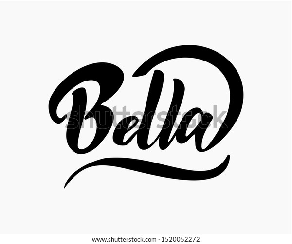 Bella Hand Drawn Lettering Vector Illustration: vector de stock (libre ...