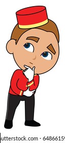 Bellhop Bellboy Bellman Concierge Vector Cartoon Stock Vector (Royalty ...