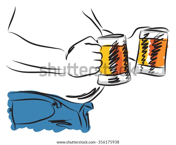 Belly Beer Man Drinking Beer Illustration Stock Vector (Royalty Free ...