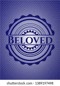 Beloved Badge Denim Texture Vector Illustration Stock Vector (Royalty ...