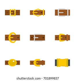 Belt Buckle Icon Set Flat Set Stock Vector (Royalty Free) 701899837 ...
