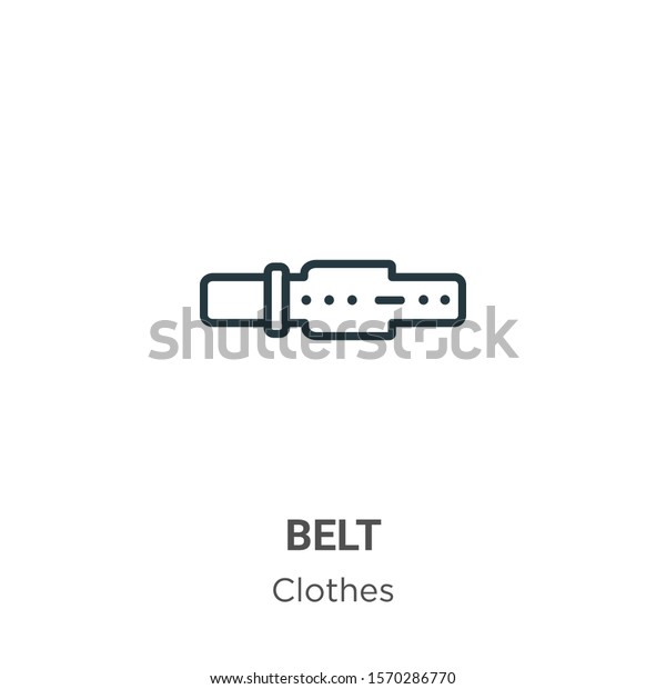 Belt Outline Vector Icon Thin Line Stock Vector (Royalty Free ...