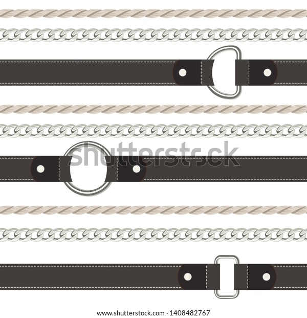 Belt Rope Chain Horizontal Seamless Pattern Stock Vector (Royalty Free ...
