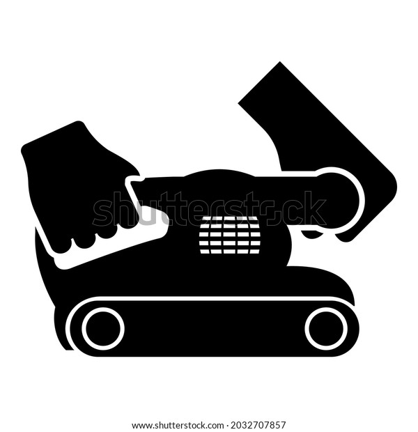 Belt Sander Hand Holding Tool Use Stock Vector (Royalty Free ...