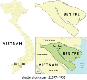 Ben Tre Province Location On Map Stock Vector (Royalty Free) 2159744935 ...