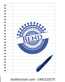 Bend Pen Draw Blue Ink Vector Stock Vector (Royalty Free) 1442110175 ...