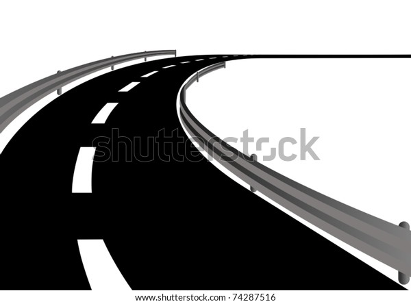 Bend Road Road Markings Along Way Stock Vector (Royalty Free) 74287516 ...