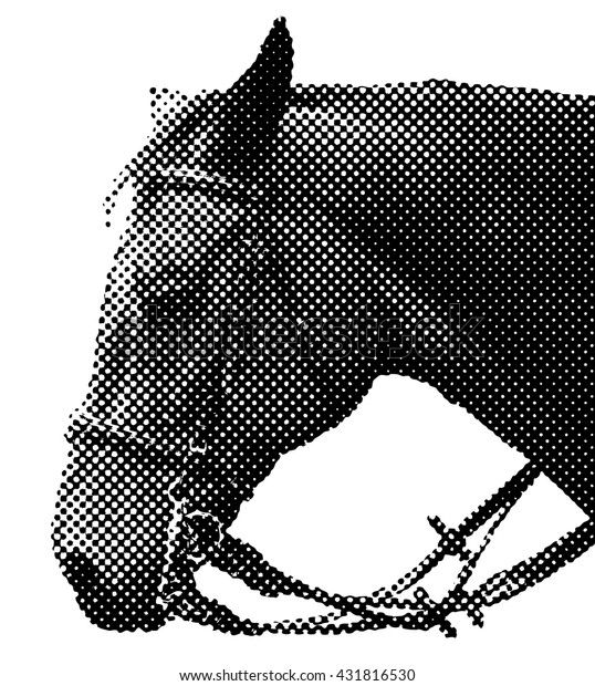 Benday Dot Vector Illustration Horse Head Stock Vector (Royalty Free ...