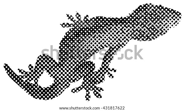Benday Dot Vector Illustration Sticky Gecko Stock Vector (Royalty Free ...