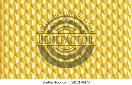 Benefactor Gold Emblem Scales Pattern Vector Stock Vector (Royalty Free ...