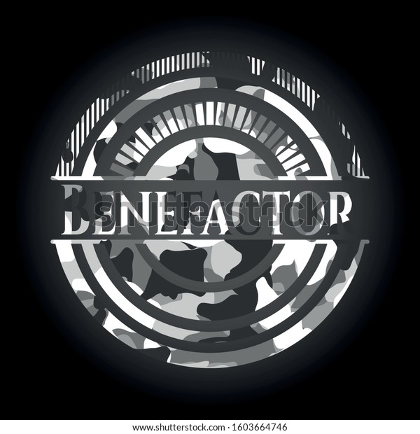 Benefactor Grey Camouflaged Emblem Vector Illustration Stock Vector ...