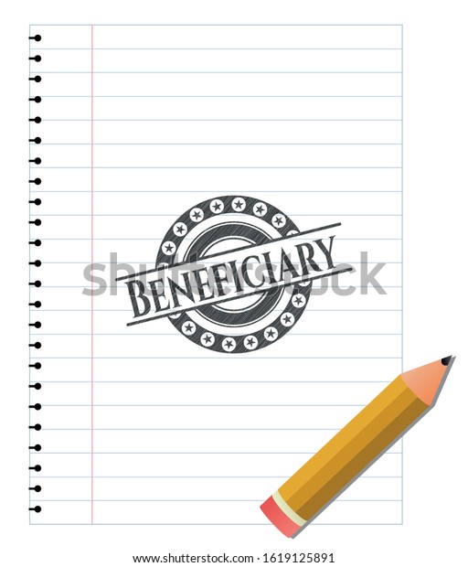 Beneficiary Pencil Draw Vector Illustration Detailed Stock Vector ...