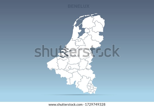 Benelux Map Vector Benelux Map European Stock Vector (Royalty Free ...