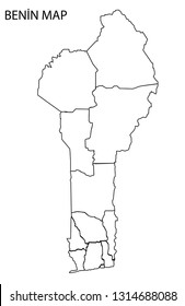 Benin Map Drawing Country Maps Maps Stock Vector (Royalty Free) 1314688088