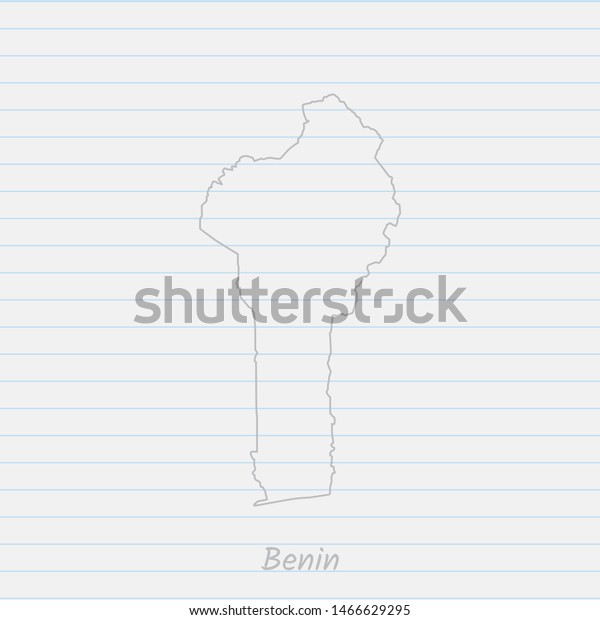 Benin Map Hand Drawn Gray Outline Stock Vector (Royalty Free ...
