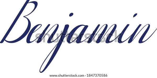 Benjamin Handwritten Font Calligraphy Blue Color Stock Vector (Royalty ...