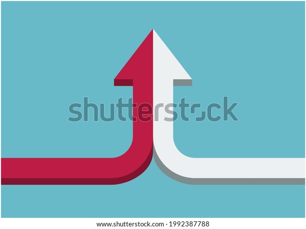 Bent Arrow Two Red White Ones Stock Vector (Royalty Free) 1992387788 ...