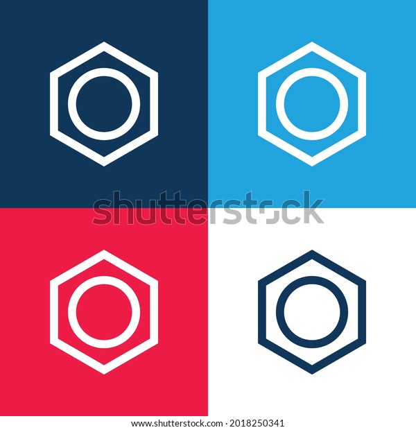 Benzene Blue Red Four Color Minimal Stock Vector (Royalty Free ...