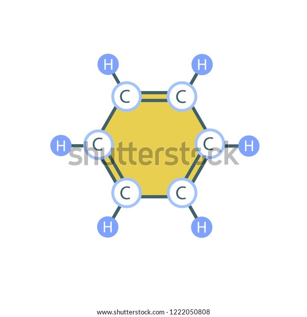 Benzene Molecule Icon Flat Illustration Benzene Stock Vector (Royalty ...