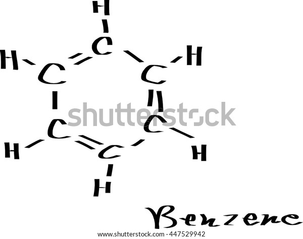Benzene Ring Chemical Structure Draw By: vector de stock (libre de ...