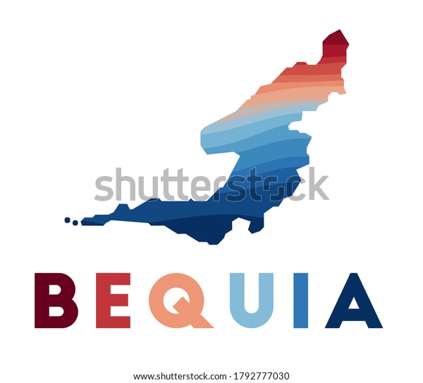 Bequia Map Map Island Beautiful Geometric Stock Vector (Royalty Free ...