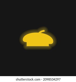 Beret Black Shape Yellow Glowing Neon Stock Vector (Royalty Free ...