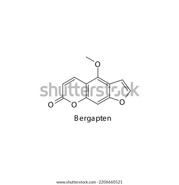 Bergapten Molecule Flat Skeletal Structure Psoralen Stock Vector (Royalty Free) 2206660521 ...