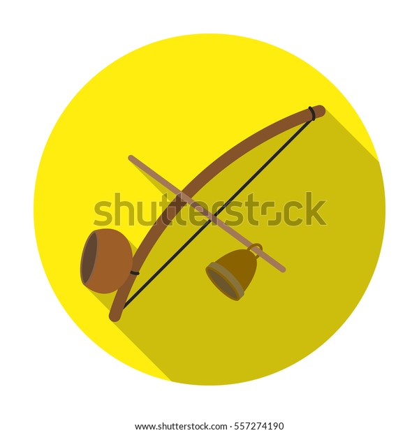 Berimbau icon in flat style isolated on white background. Brazil ...