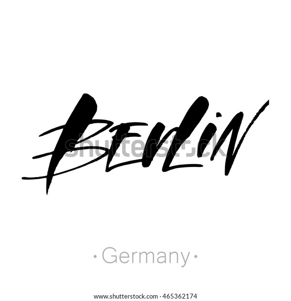 Berlín, Alemania, caligrafía con letras a: vector de stock (libre de ...